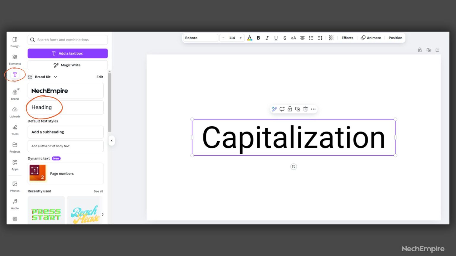 How To Change Capitalization In Canva
