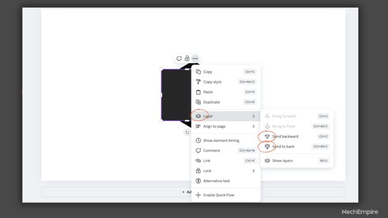 How To Send Object To Back In Canva | NechEmpire